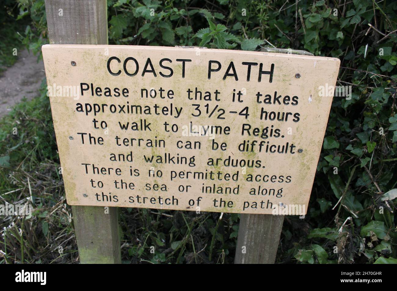 The England south west coast path sign. Axmouth. South Devon. England ...