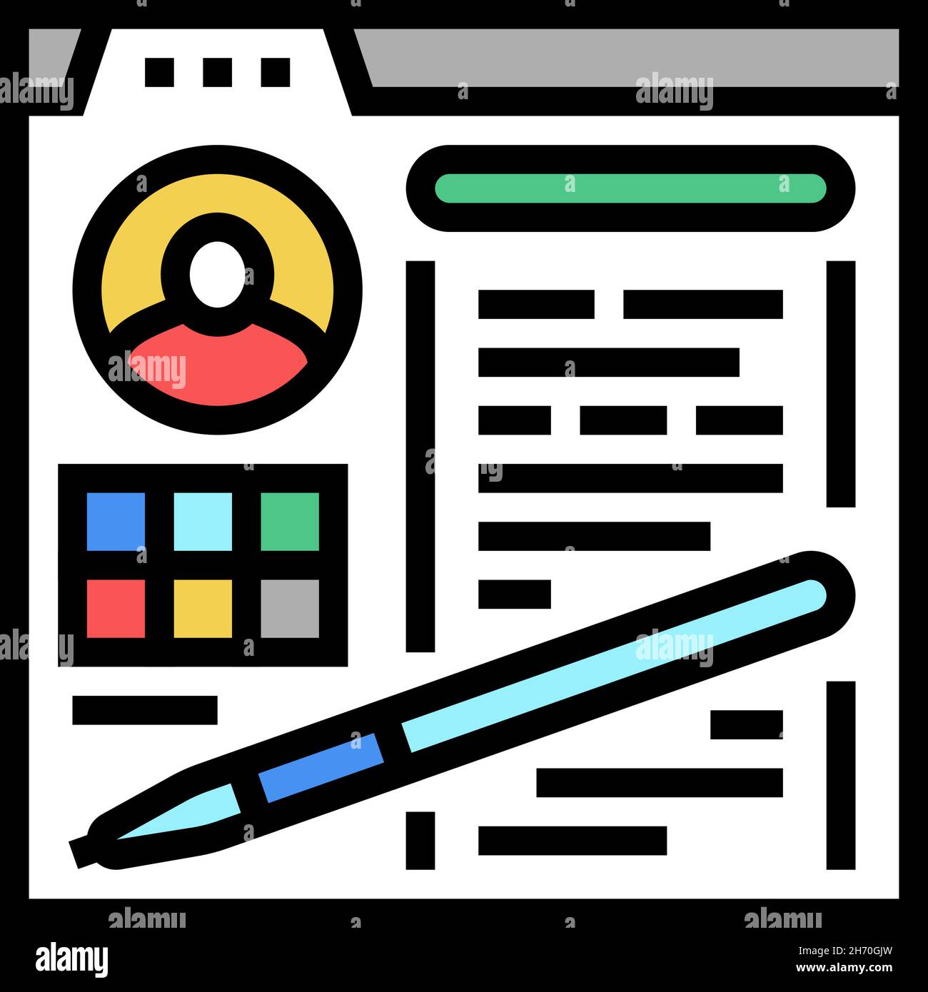 blog management color icon vector illustration Stock Vector Image & Art ...