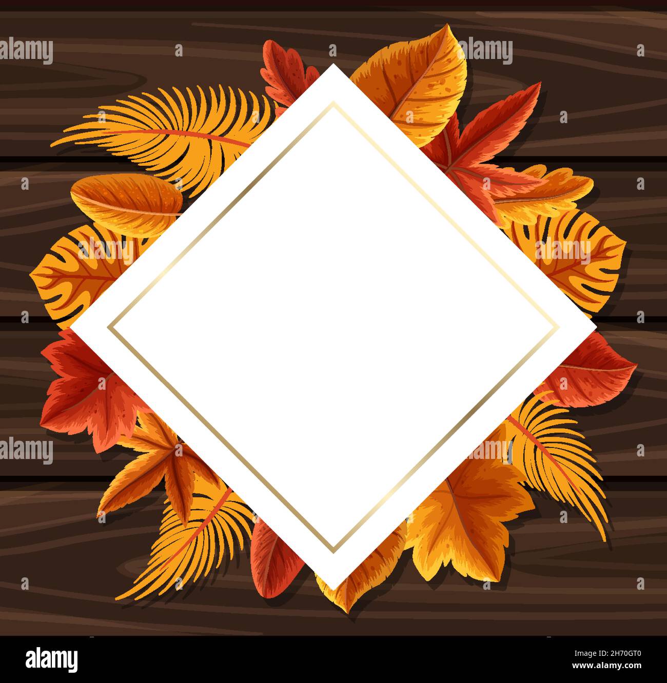 Square frame with autumn foliage illustration Stock Vector Image & Art ...
