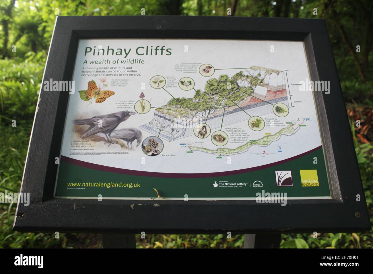 Pinhay cliffs tourist information panel. The England south west coast ...