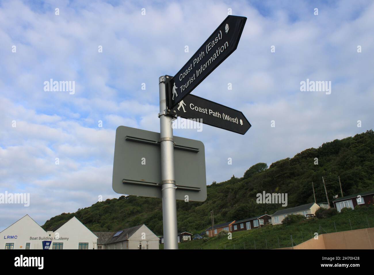 Directional sign. Monmouth Beach. Jurassic Coast. The England south ...