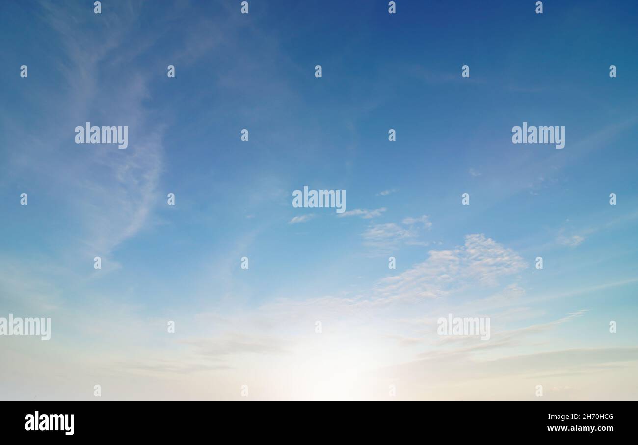 Summer blue sky cloud gradient fade white background. Beauty clear ...