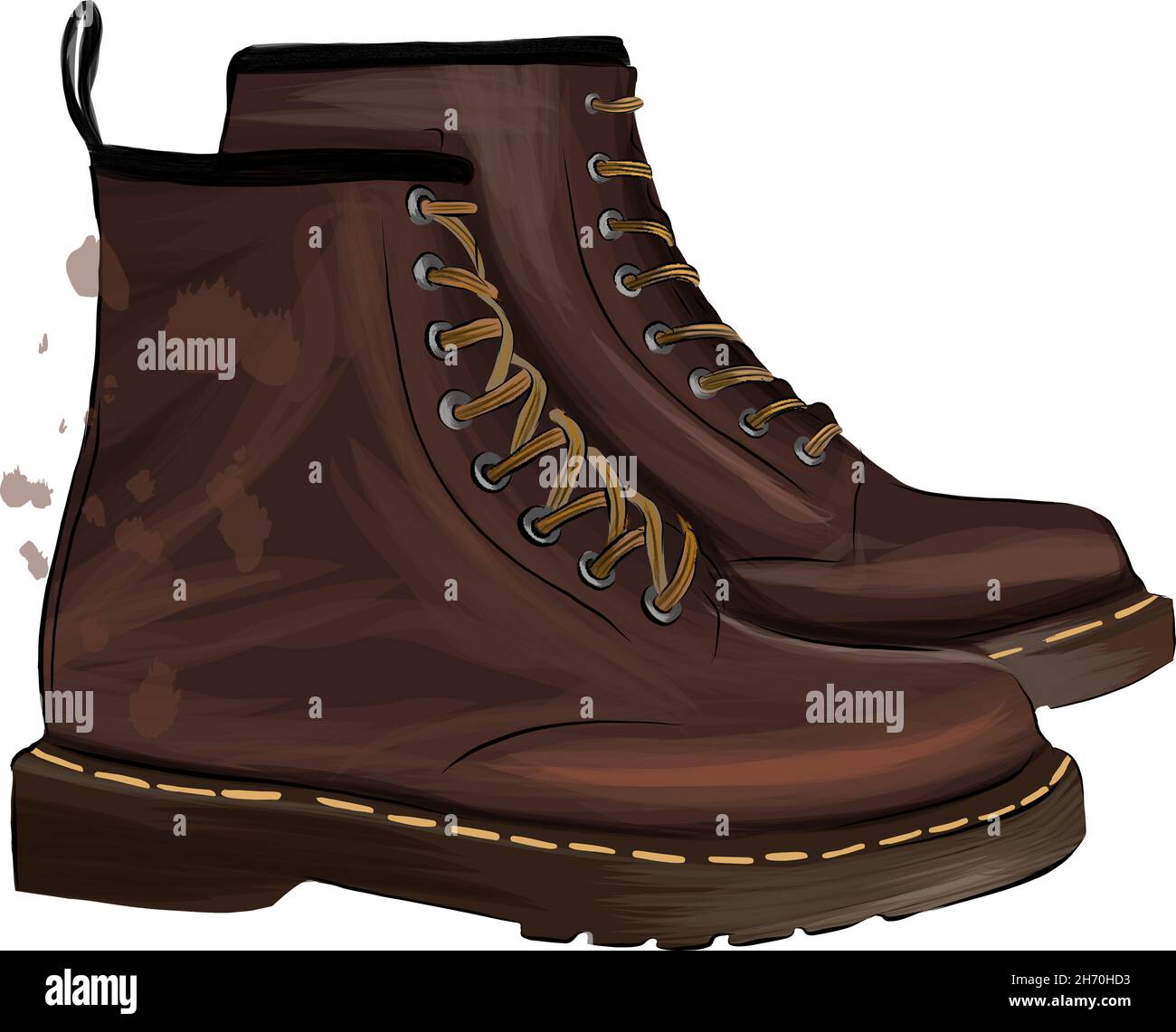 Brown men boots with nubuck leather from multicolored paints. Splash of ...
