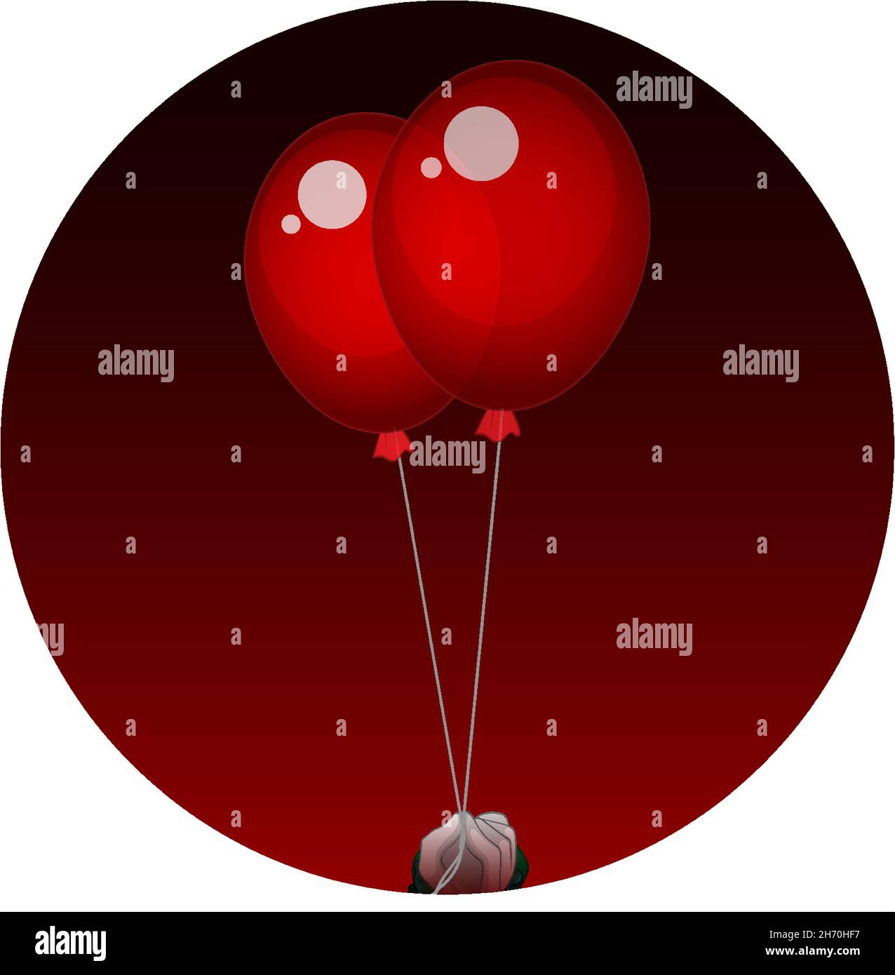 Two red balloons on red gradient background illustration Stock Vector ...