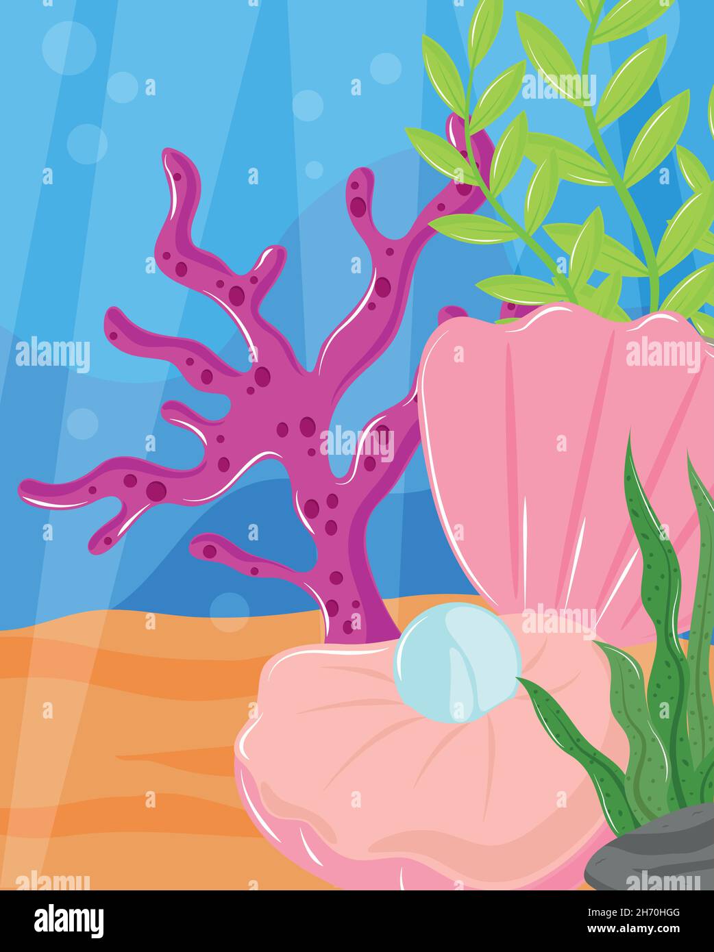 underwater world seashell cartoon Stock Vector Image & Art - Alamy