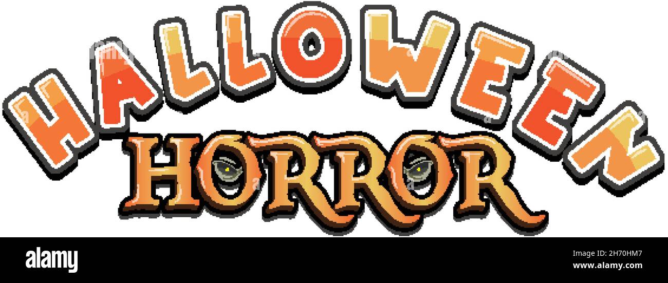 Halloween Horror word logo illustration Stock Vector Image & Art - Alamy