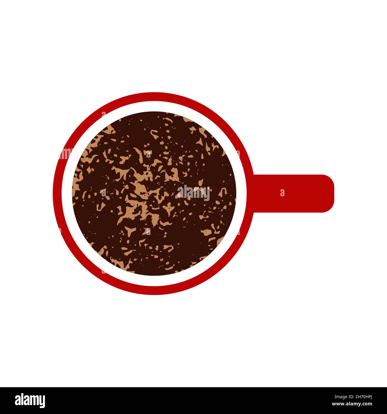 Cup with drink view top. Flat style. Design for greeting card, banner ...