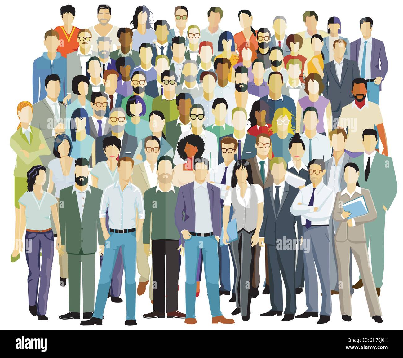 Group of people, on white background. Vector illustration Stock Vector ...