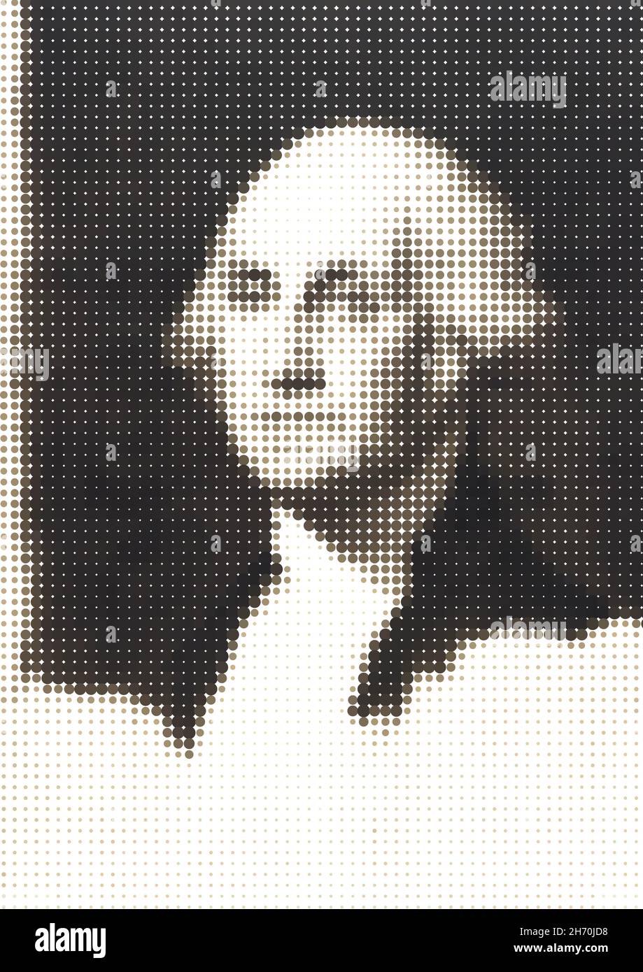 Graphic elaboration of the portrait of George Washington, first ...