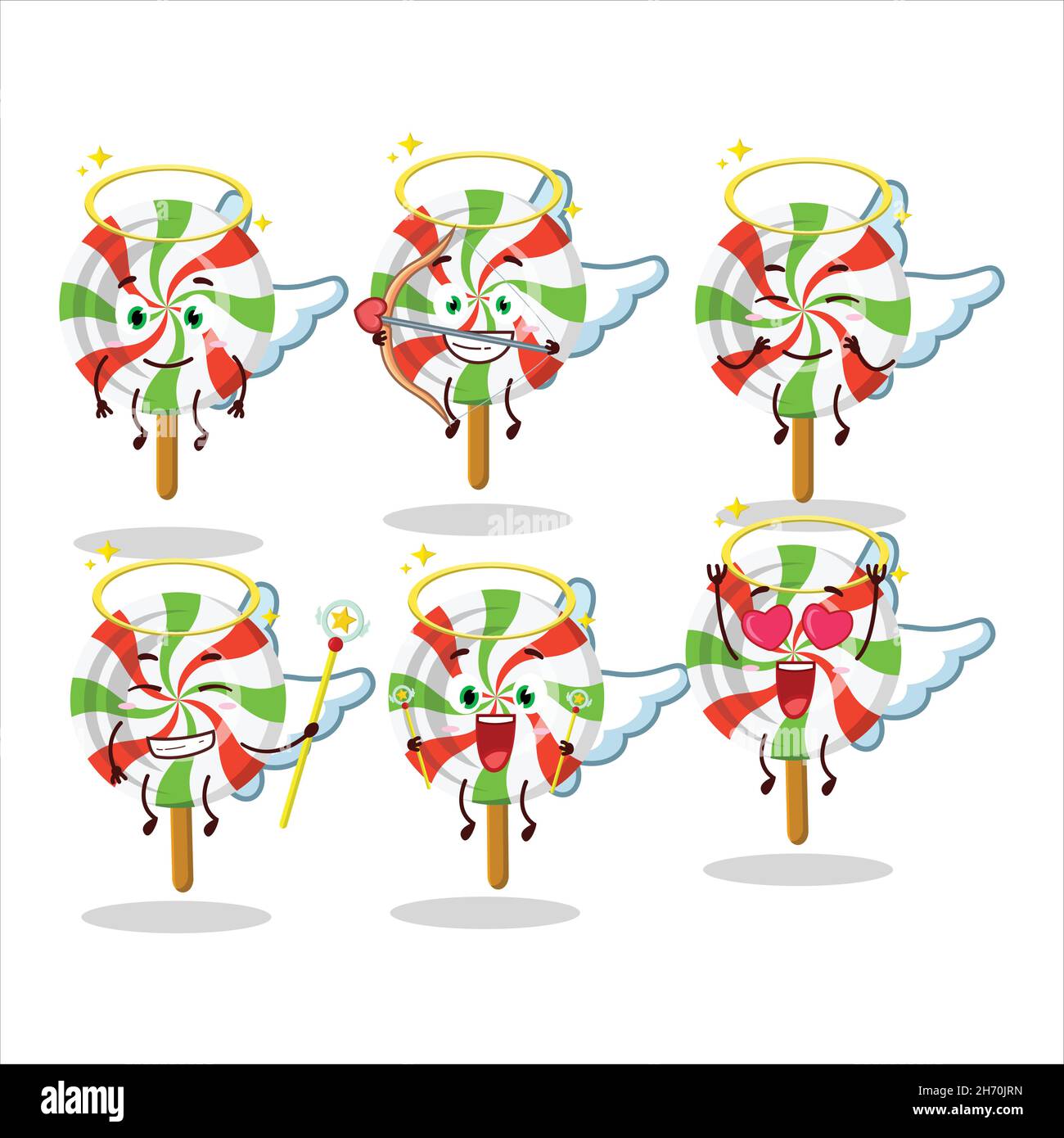 Twirl candy cartoon designs as a cute angel character. Vector ...