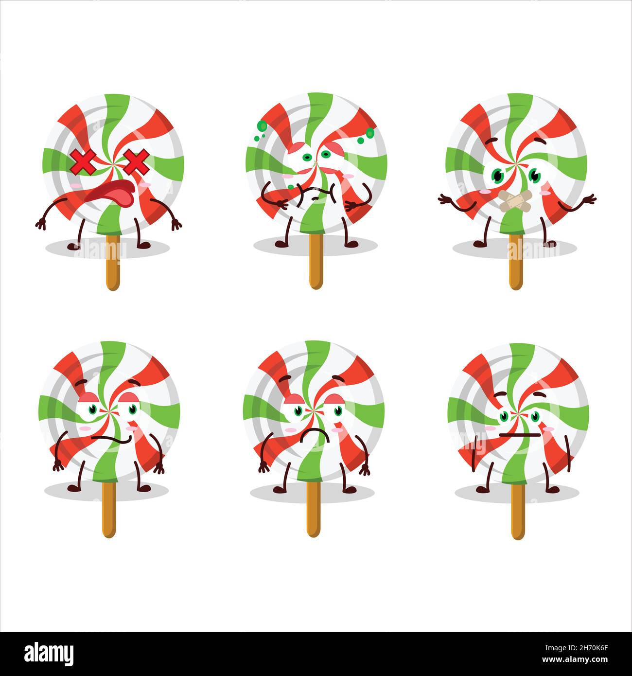 Twirl candy cartoon character with nope expression Stock Vector Image ...