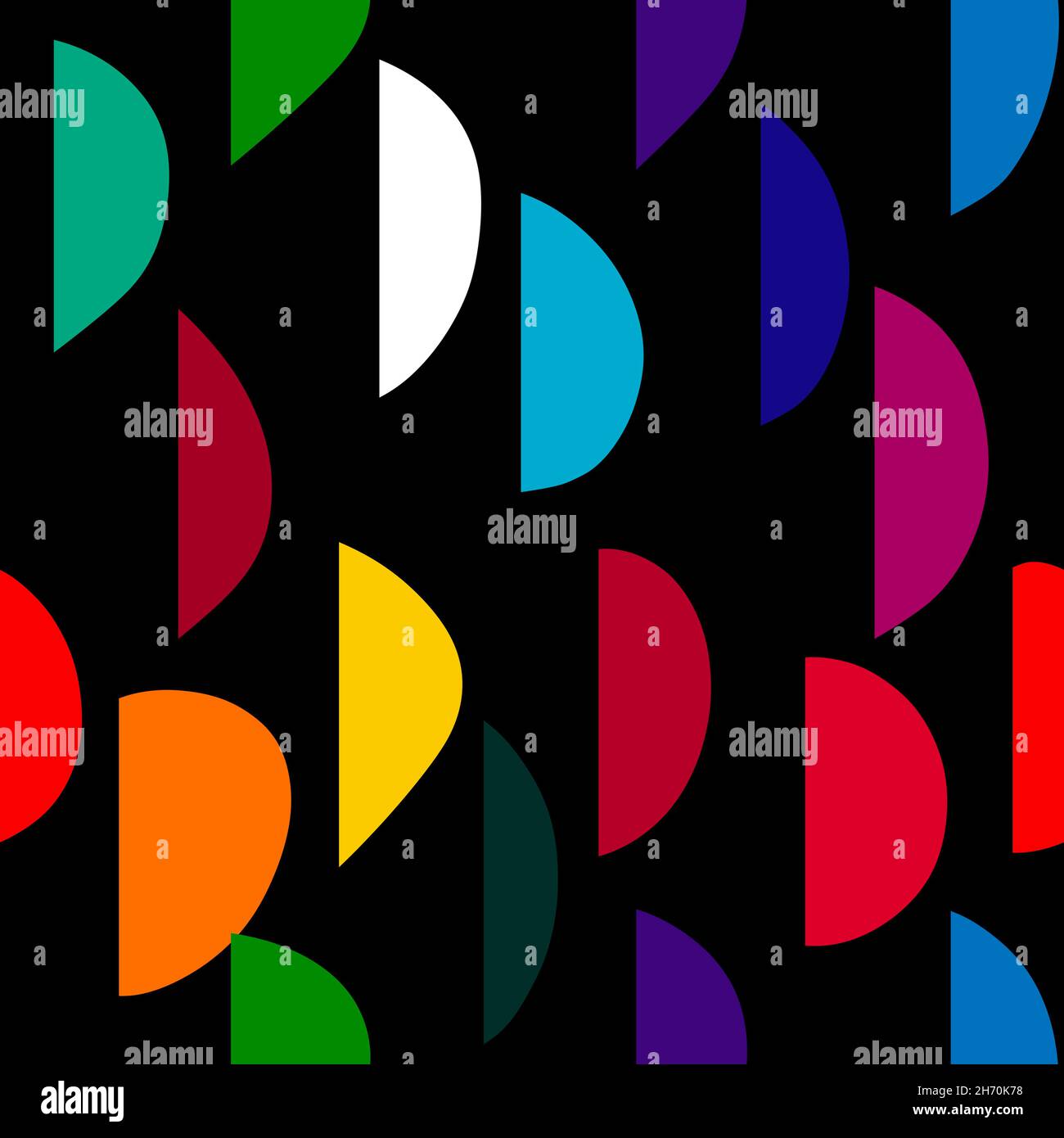 Seamless coloured pattern half circle for fabrics and textiles and ...