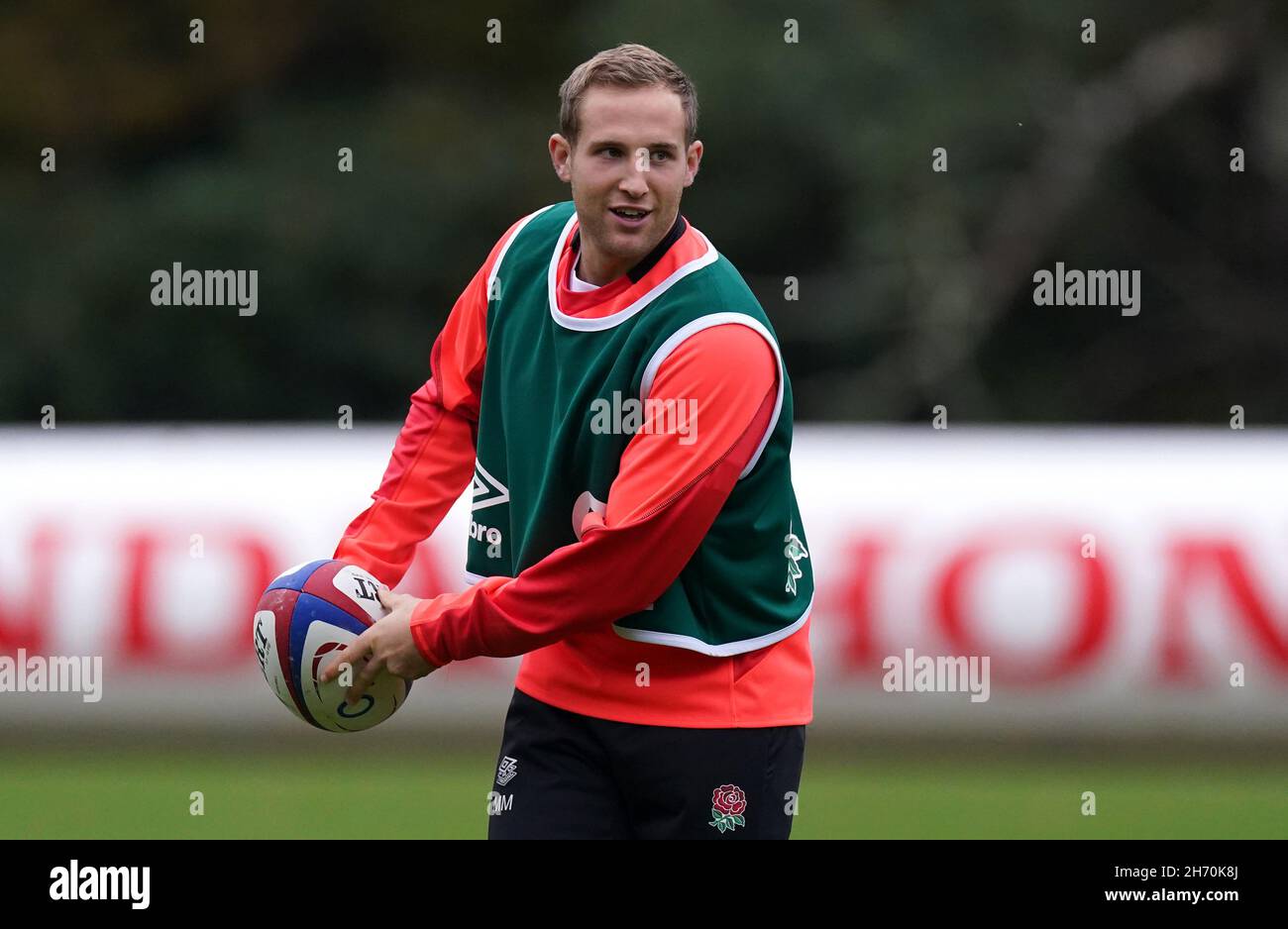 England's Max Malins during a training session at Pennyhill Park ...