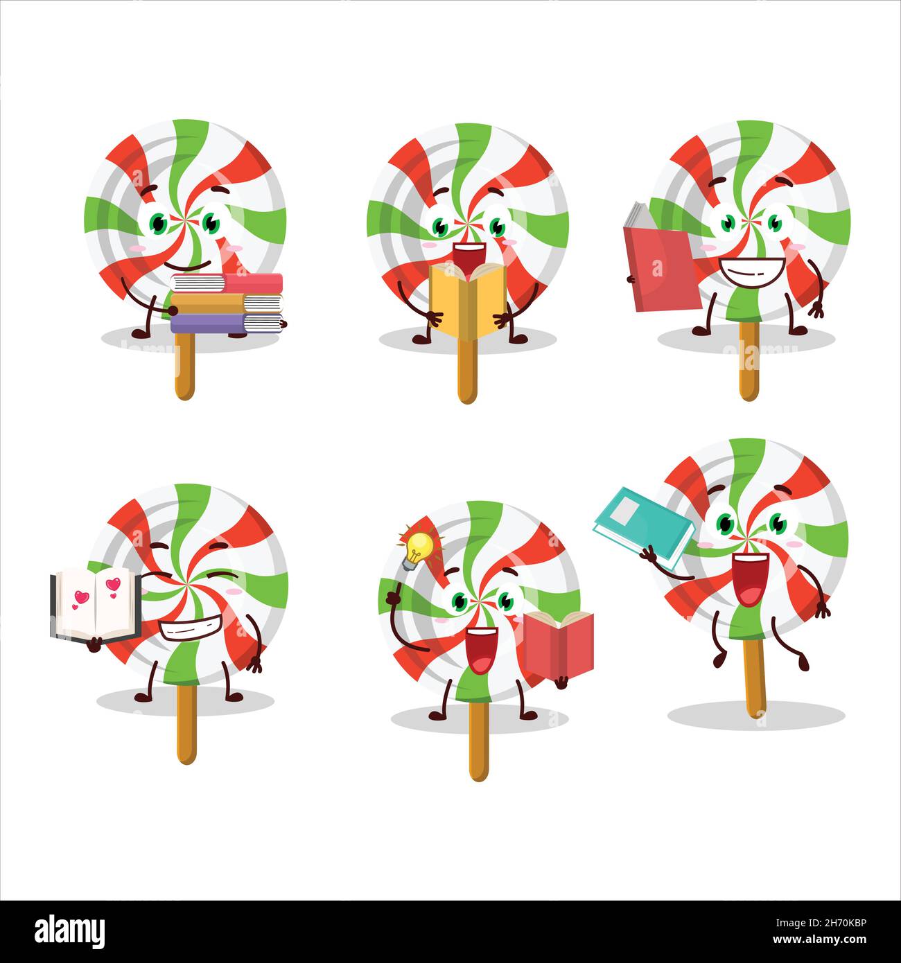 A picture of twirl candy cartoon character concept reading an amusing ...