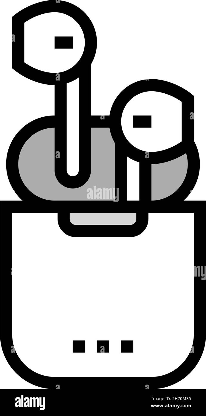 wireless earbuds color icon vector illustration Stock Vector Image ...