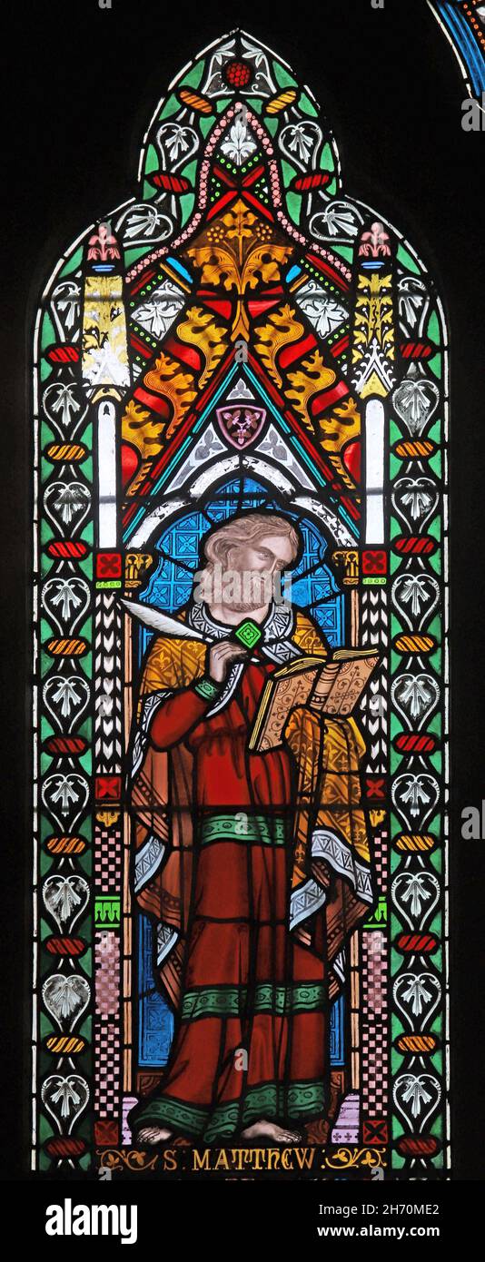 A stained glass window by Frederick Preedy depicting St Matthew, St ...