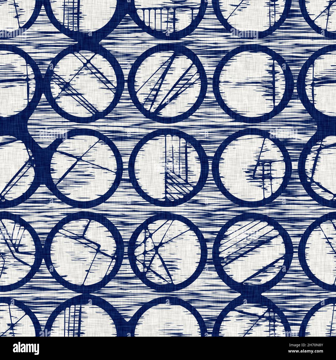 Indigo dyed fabric geo shape pattern texture. Seamless textile fashion ...