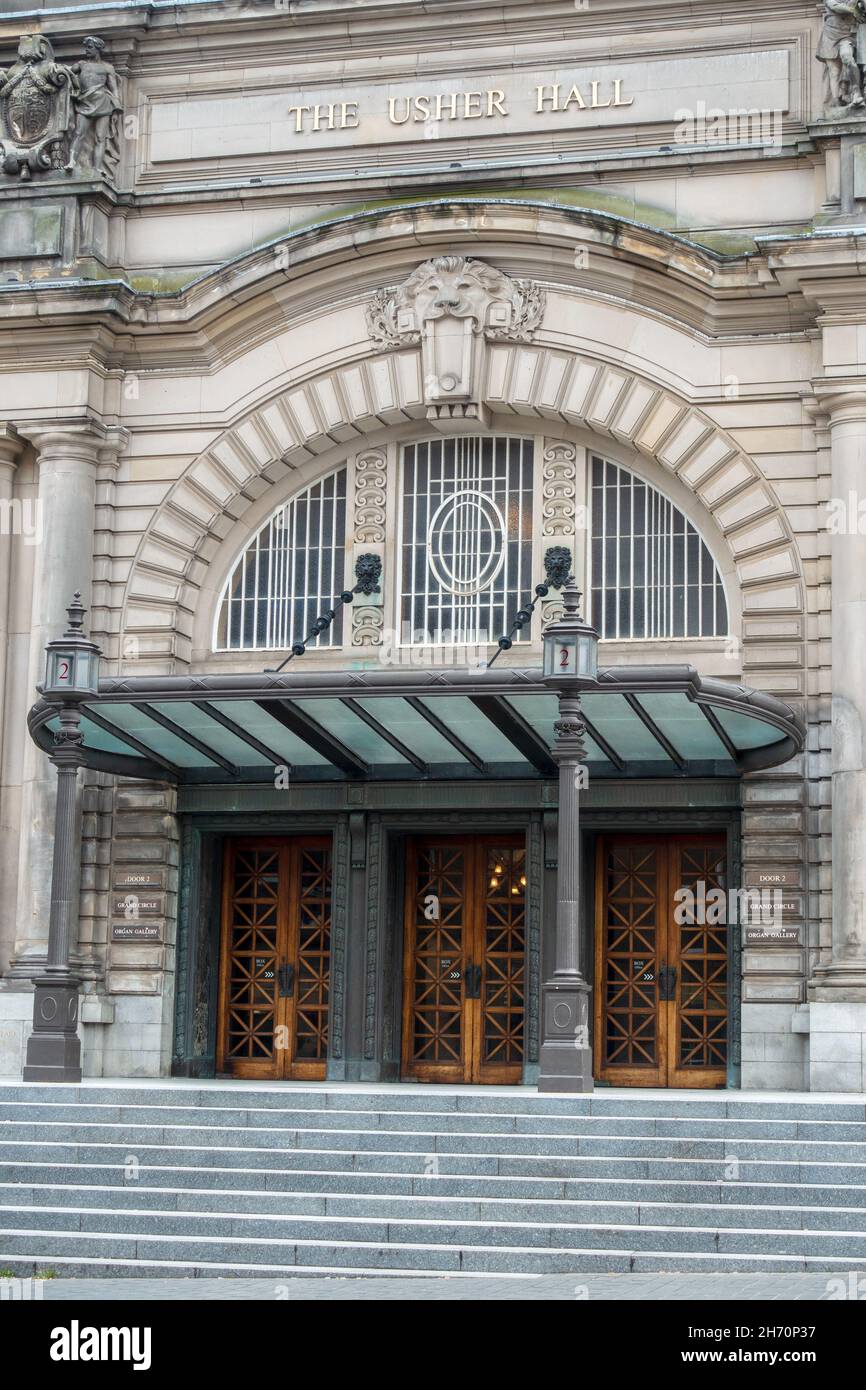Entrance Door 2 The Usher Hall Building Facade Edinburgh Scotland Stock ...