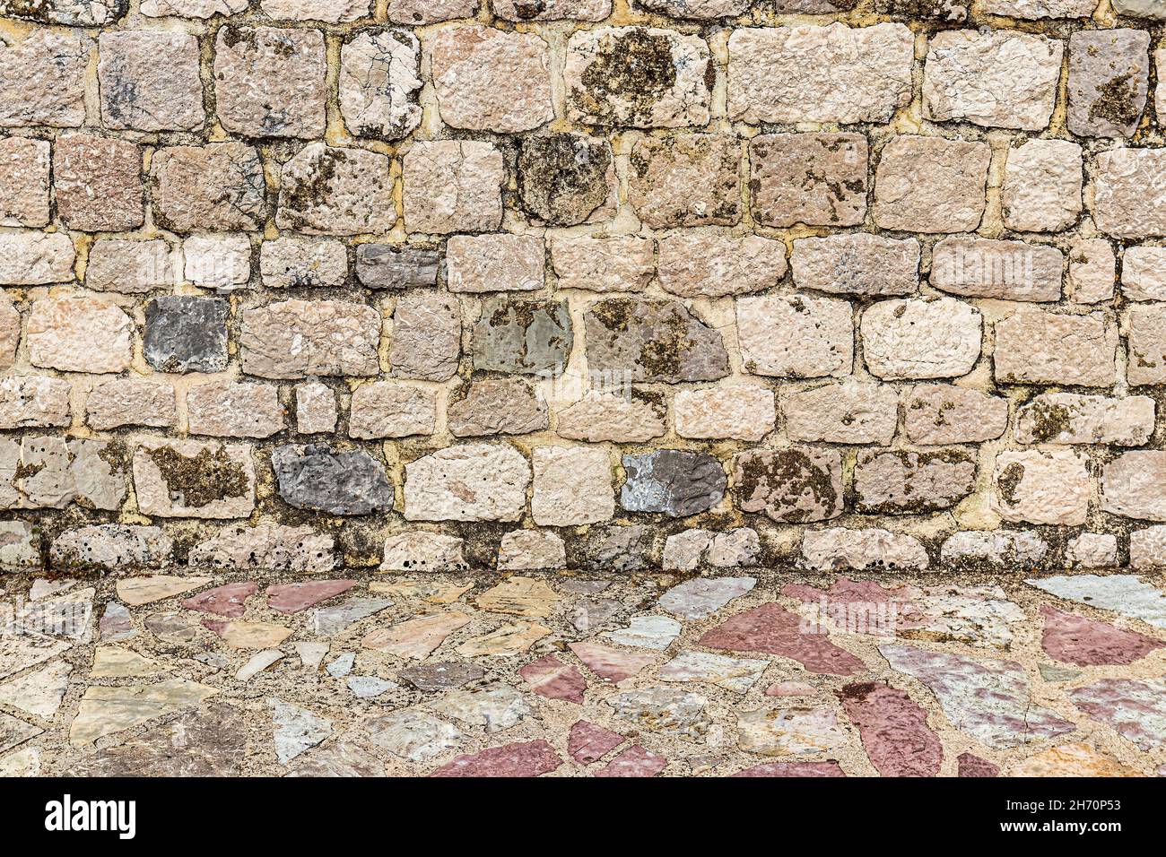 Texture of old antique stone wall and pavement Stock Photo - Alamy