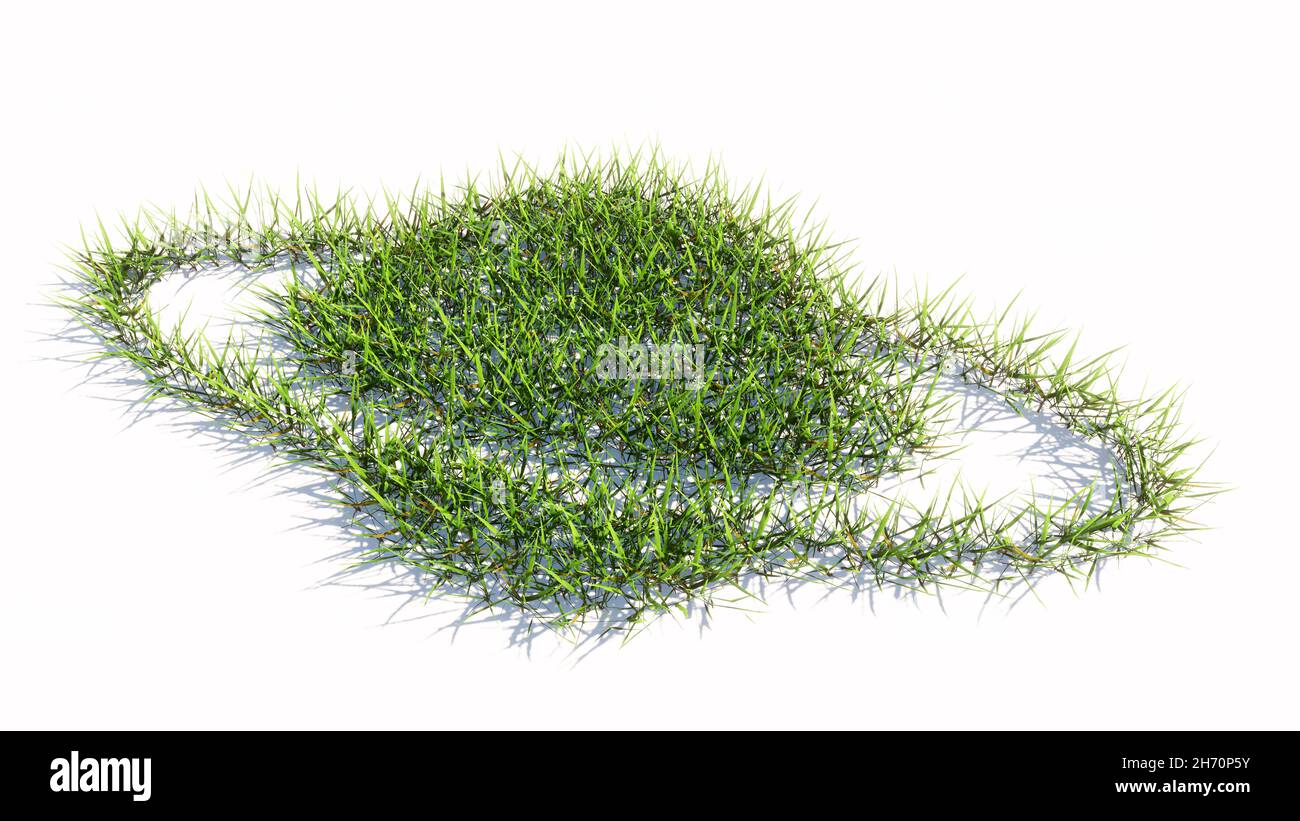 Concept or conceptual green summer lawn grass symbol shape isolated ...
