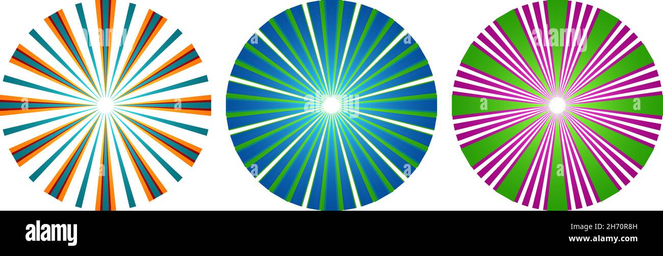 Abstract circles with overlapping spokes geometric design element ...