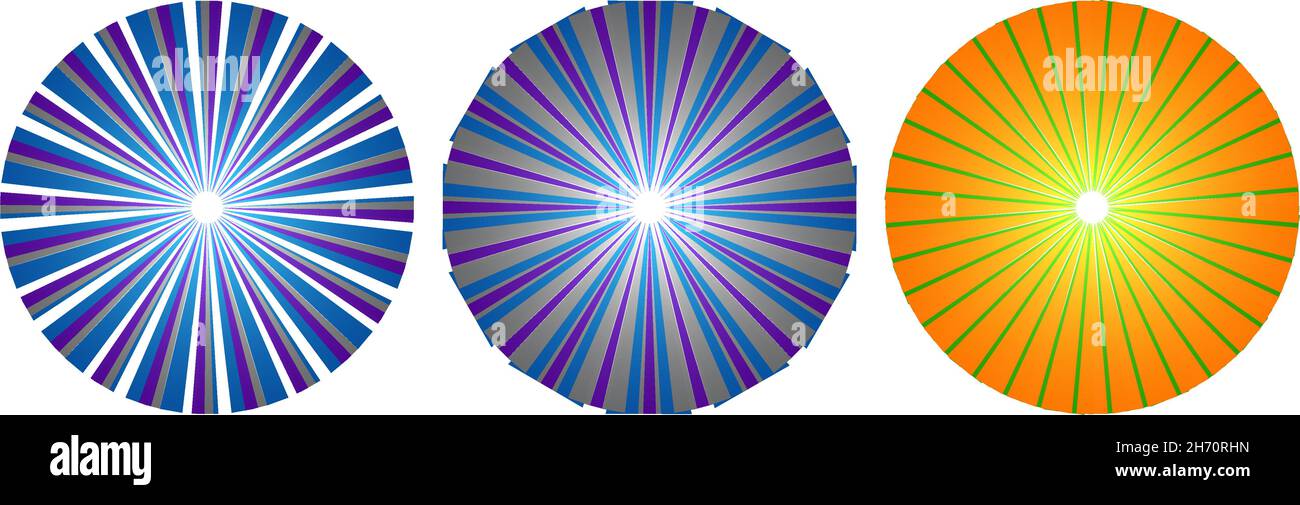 Abstract circles with overlapping spokes geometric design element ...