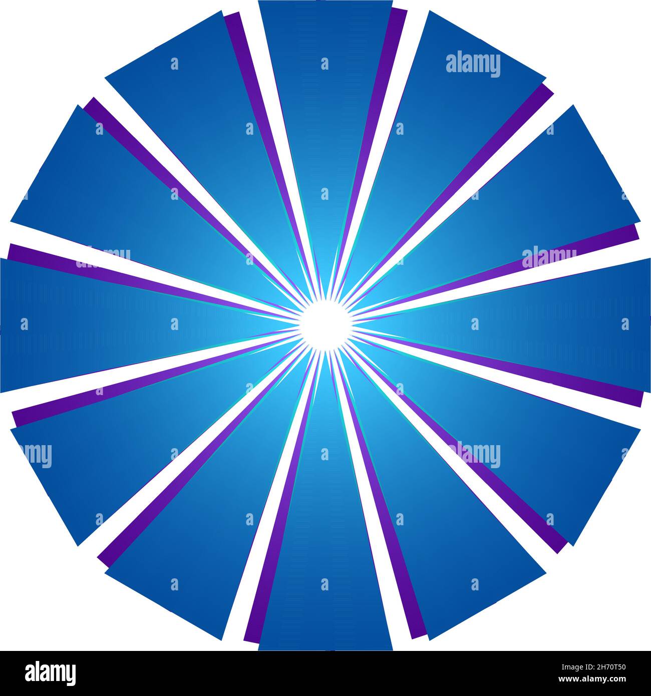 Abstract circle with overlapping spokes geometric design element ...