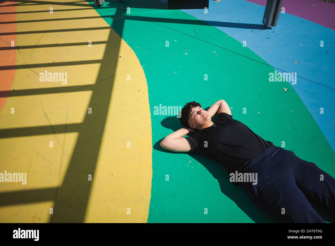 Three young people colorful hi-res stock photography and images - Alamy
