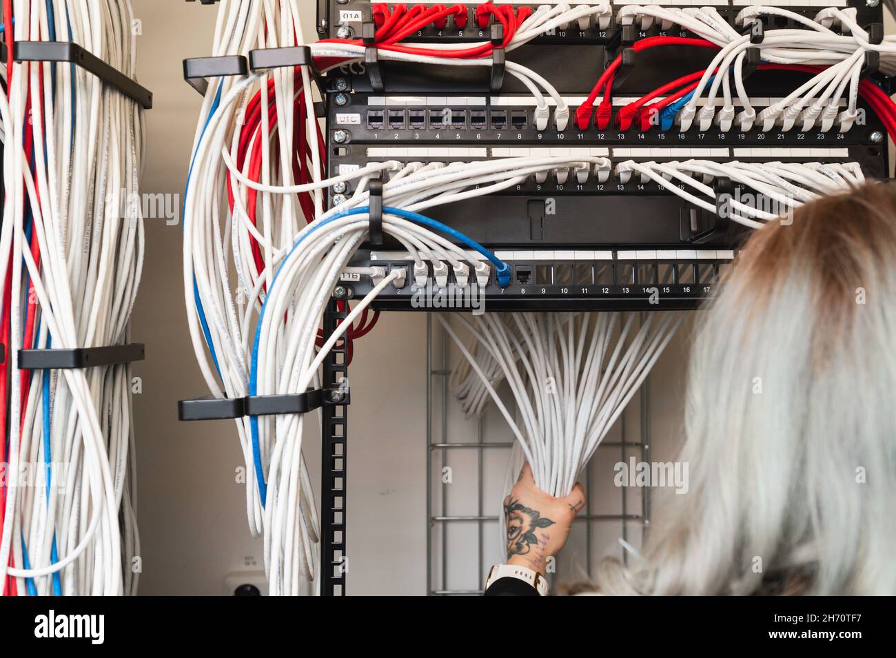 Managing electrical cables hi-res stock photography and images - Alamy