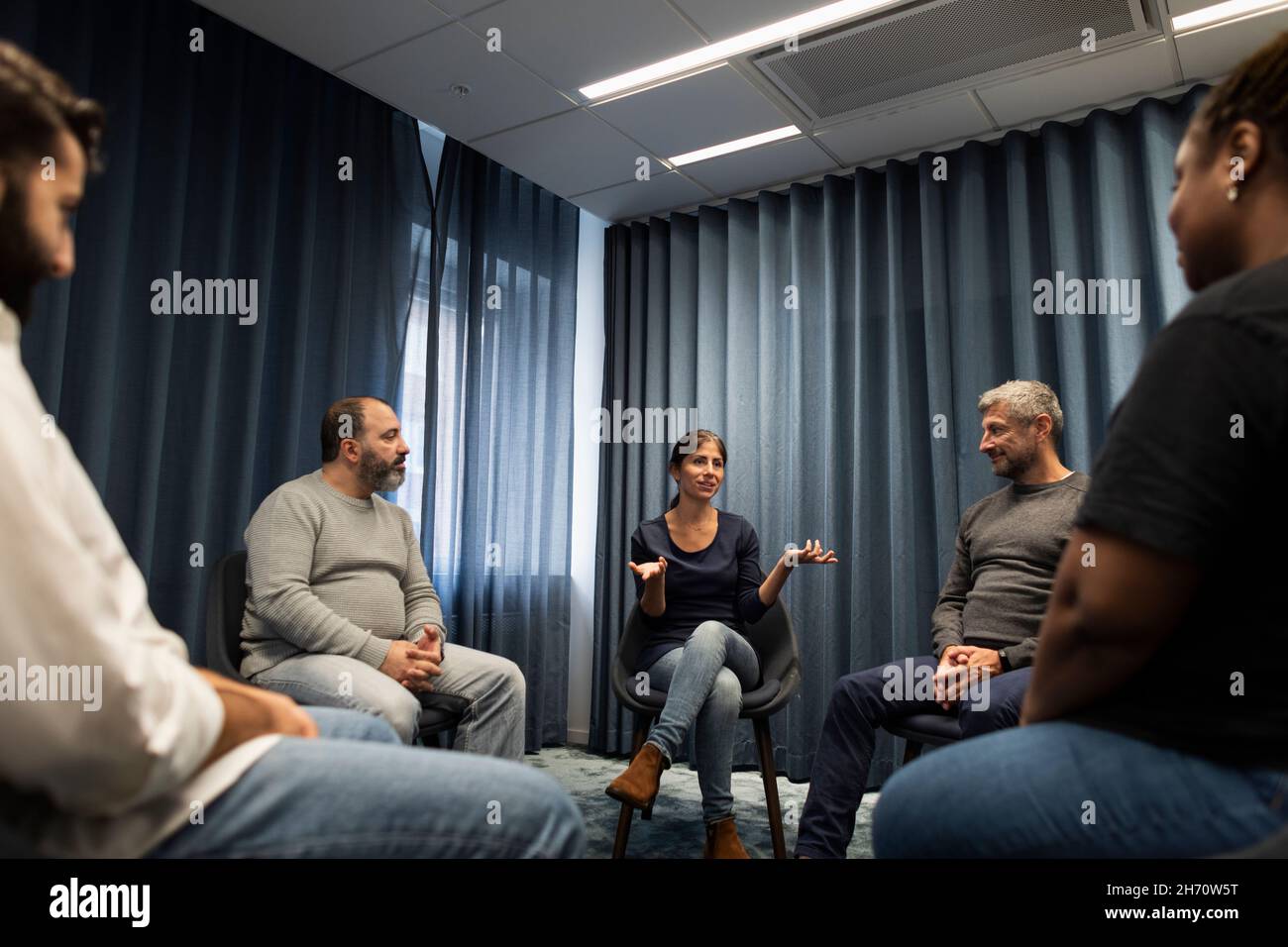 People during meeting Stock Photo - Alamy