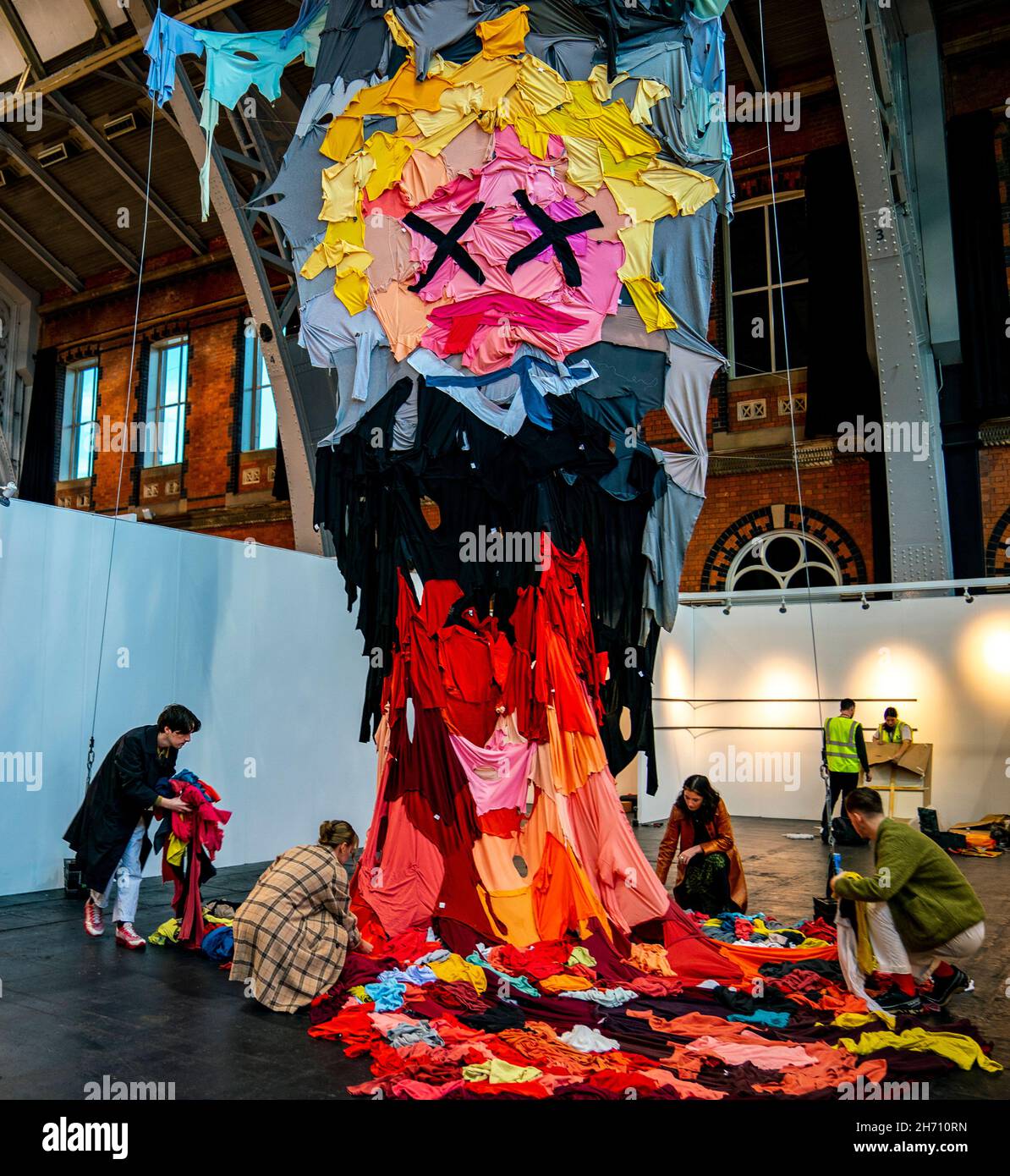 A giant installation of Prime Minister Boris Johnson made from recycled ...