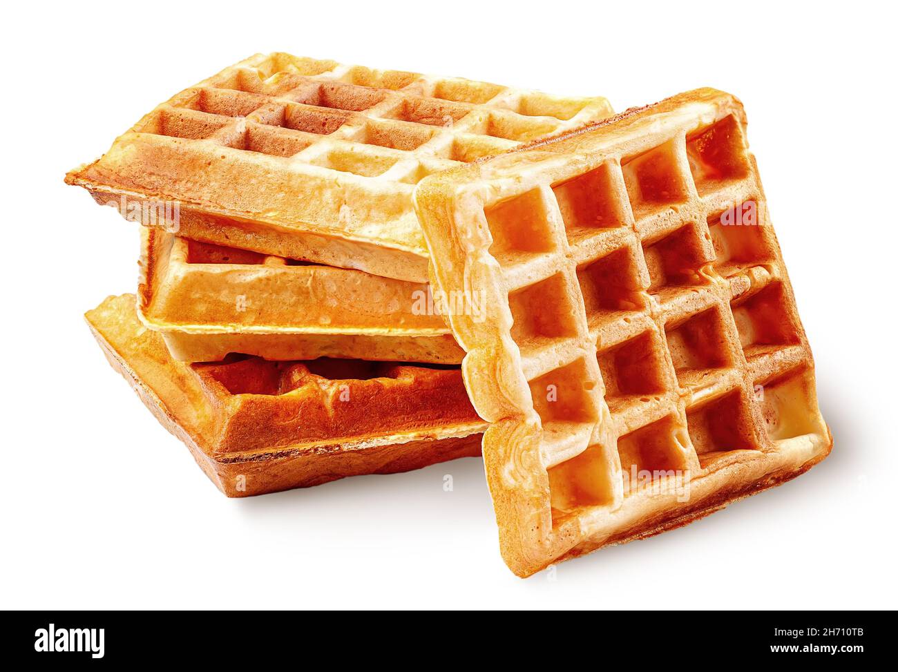 Four crispy fried french waffles isolated on white background Stock ...