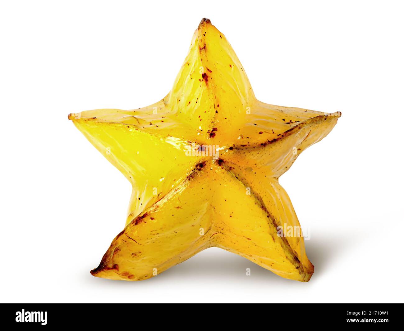 Ripe starfruit front view isolated on white background Stock Photo - Alamy