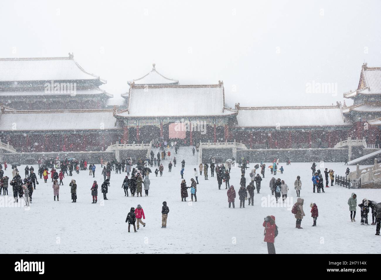 The heavy snow in Forbidden City, Beijing Stock Photo - Alamy