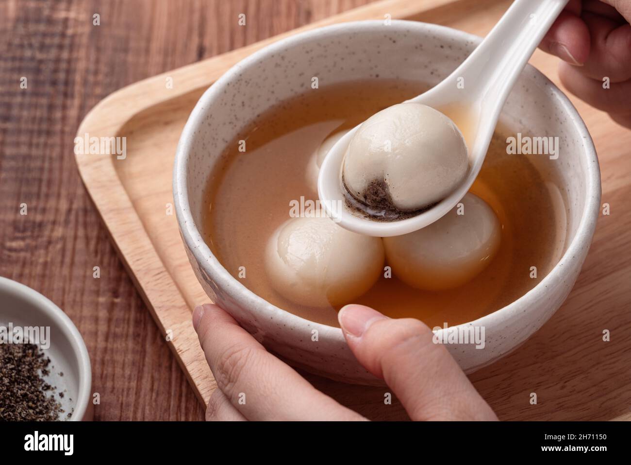 Black glutinous rice sesame balls hi-res stock photography and images ...