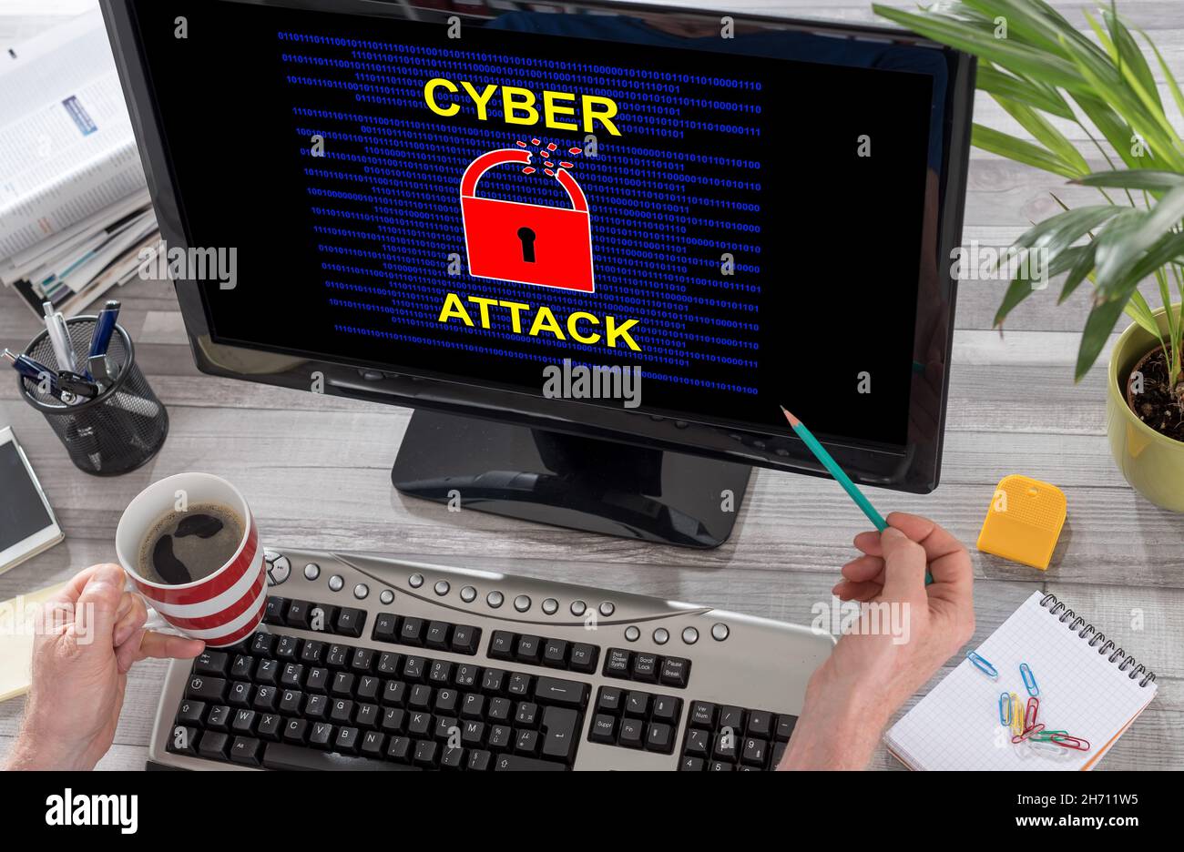 Cyber attack concept on a computer screen Stock Photo - Alamy