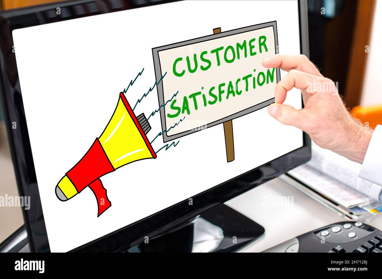 Customer satisfaction concept shown on a computer screen Stock Photo ...