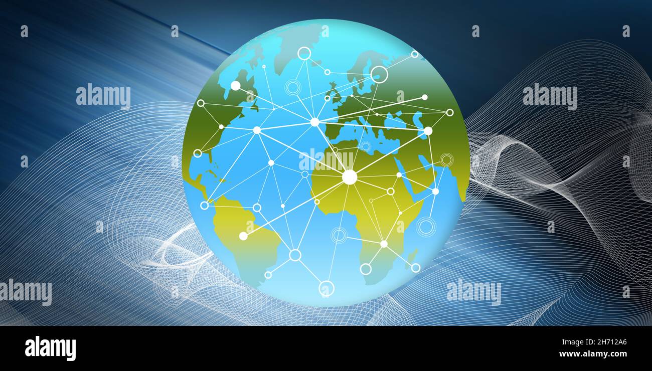 Illustration of a global connection concept Stock Photo - Alamy