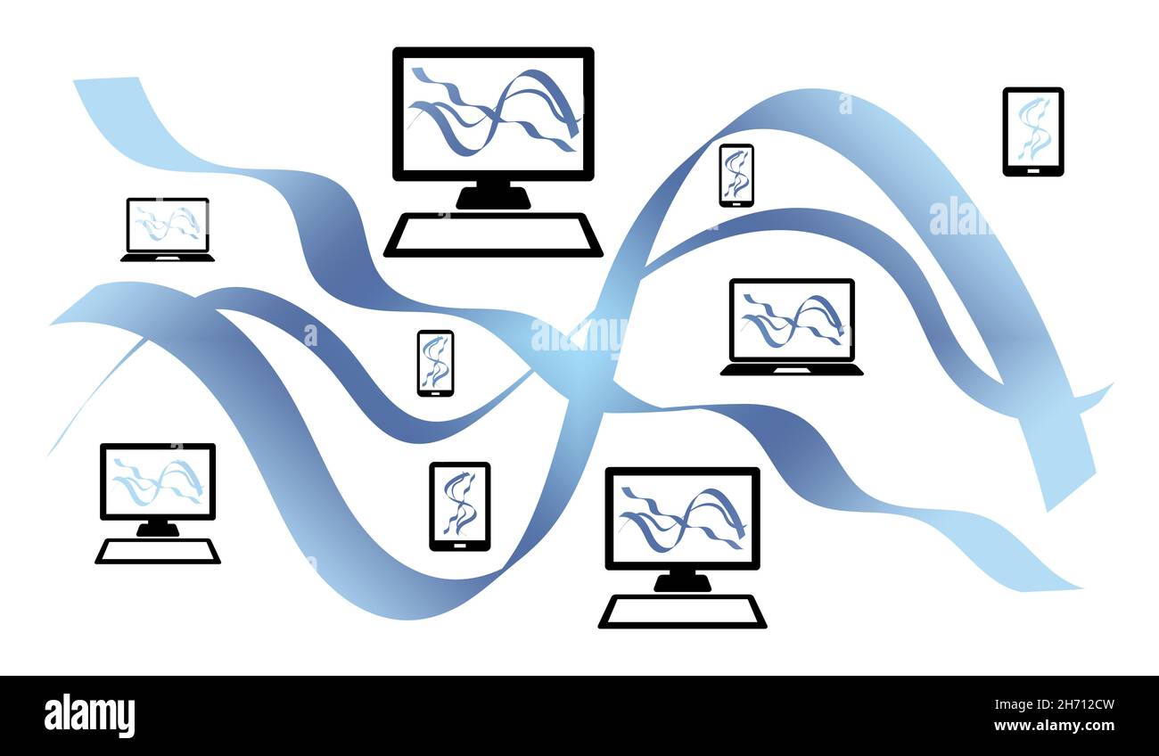 Illustration of a network communication concept Stock Photo - Alamy