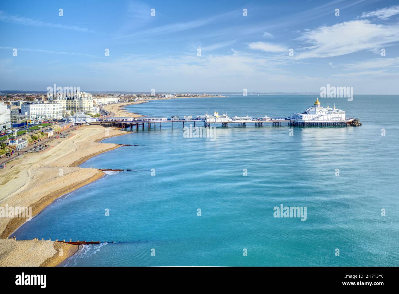Aerial photo along Eastbourne Seafront with the Pier in view at this ...