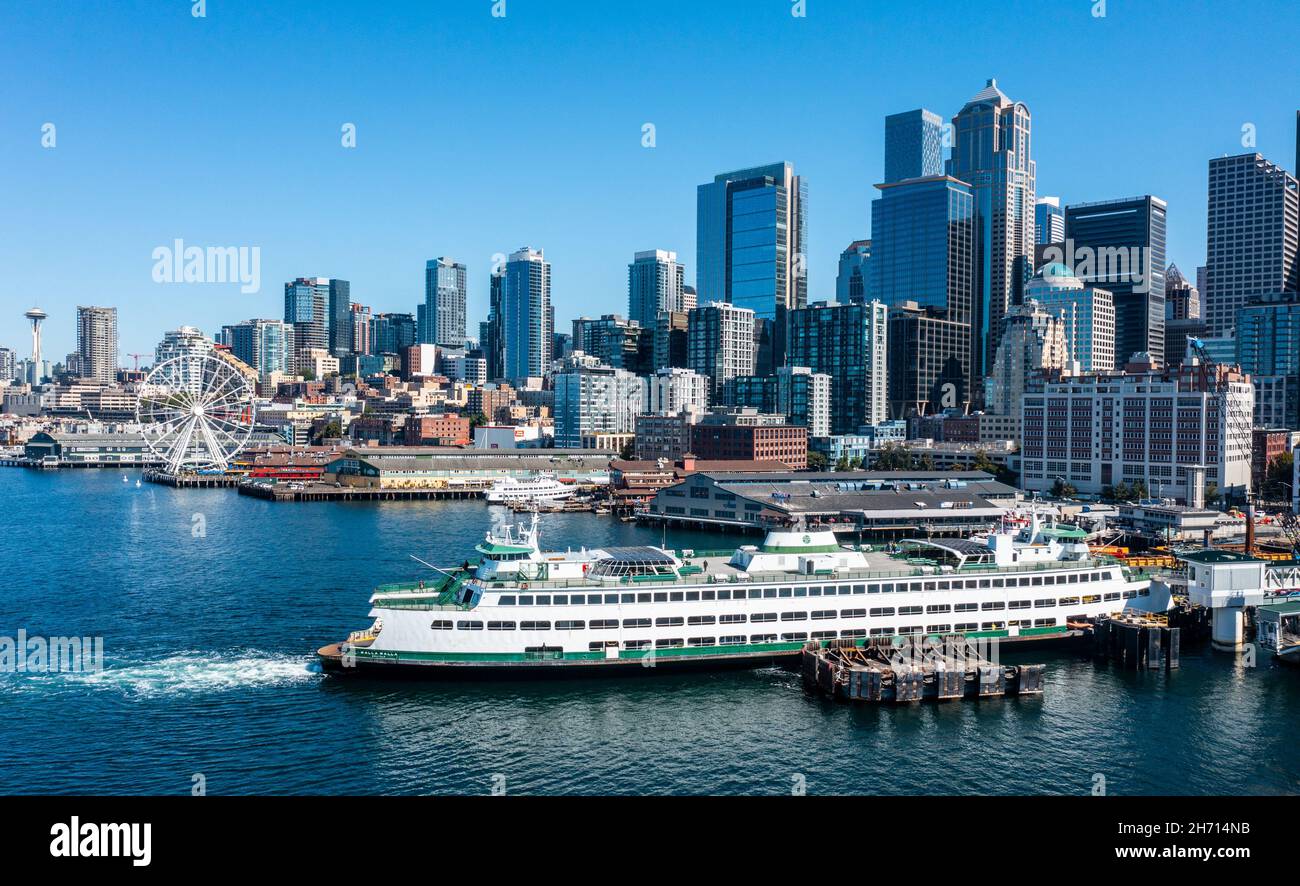 The Walla WallaEvergreen Ferry, Seattle skyline from the water ...
