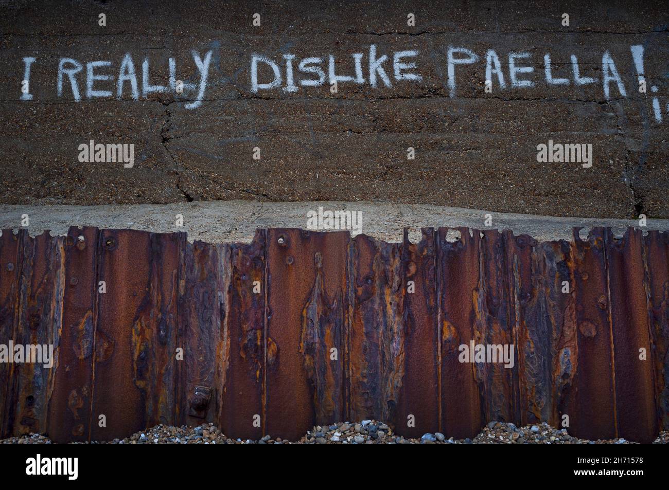 Strange graffiti on a sea wall near Brighton Stock Photo - Alamy