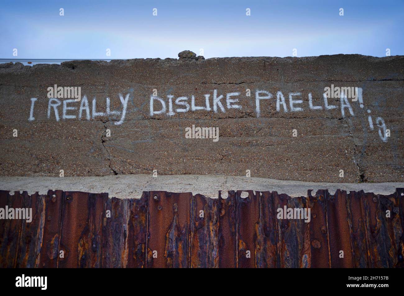 Strange graffiti on a sea wall near Brighton Stock Photo - Alamy