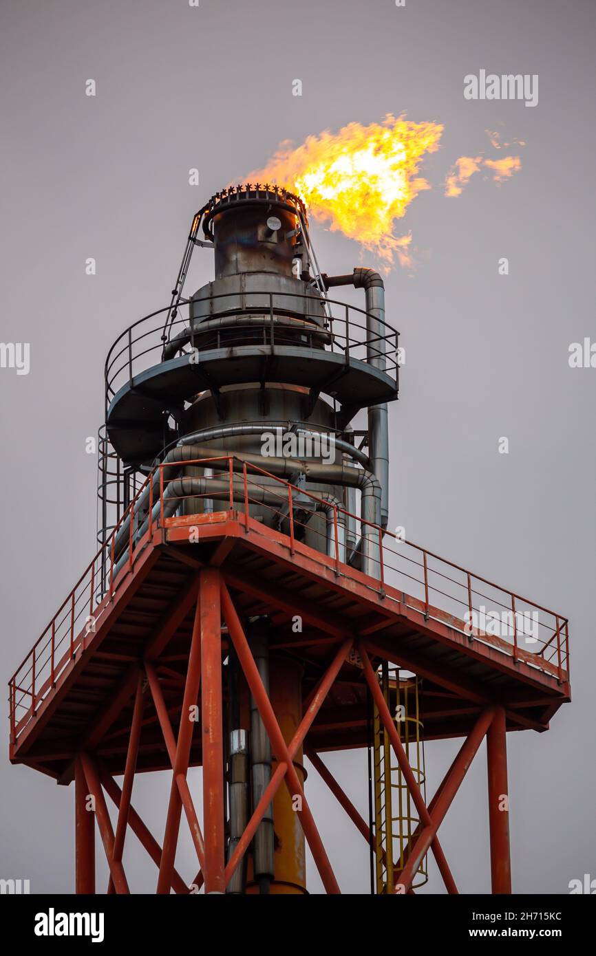 Oil refinery gas flame in hi-res stock photography and images - Alamy