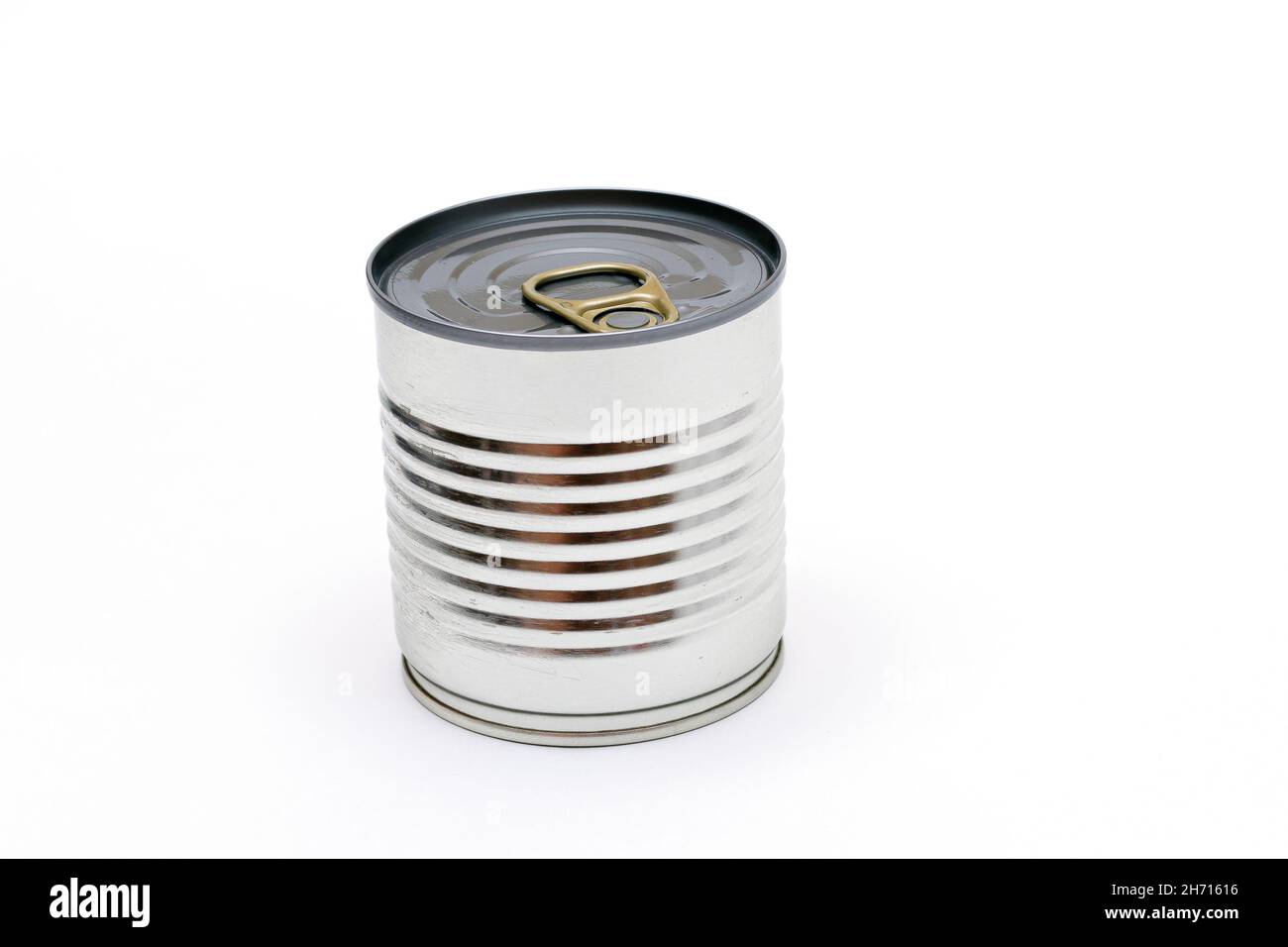 Unopened Tin Can with Blank Edge on White Background. Canned Food ...