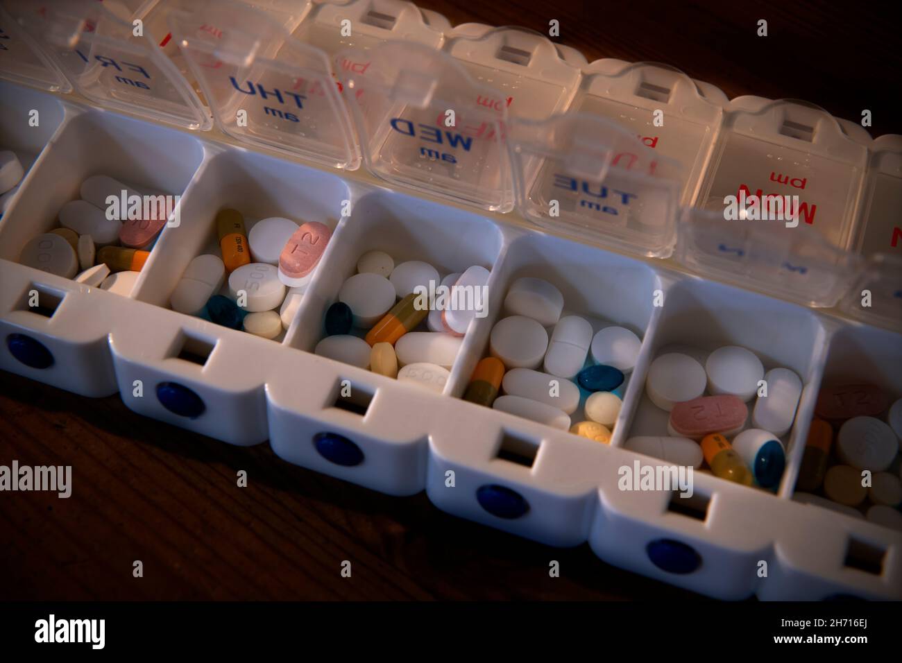 Pill Box for daily prescribed drugs used by the photographer. based in ...