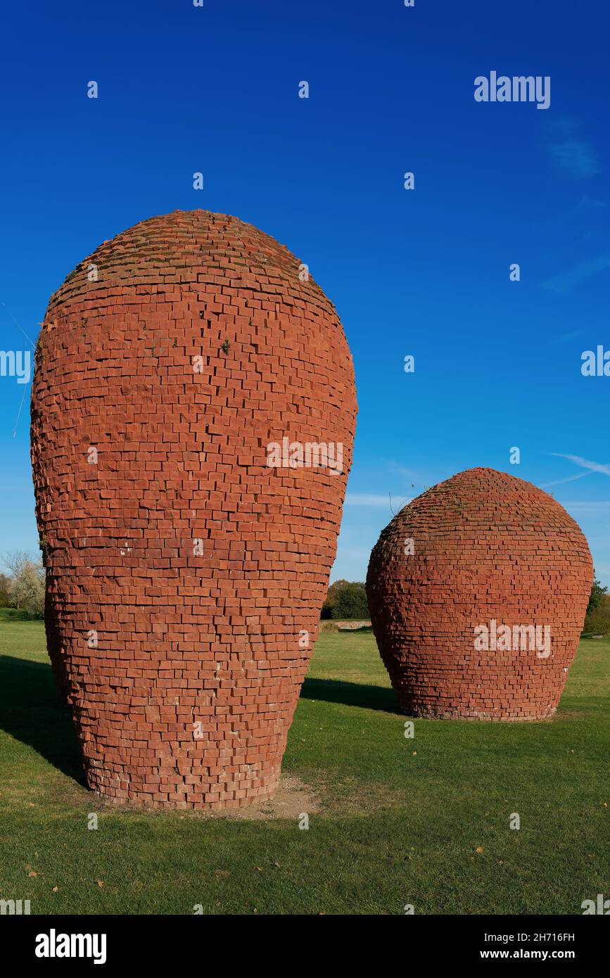piled up bricks from the ruins of the second world war in the ...