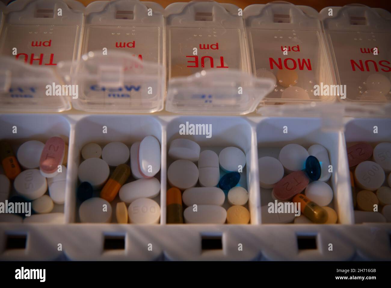 Pill Box for daily prescribed drugs used by the photographer. based in ...