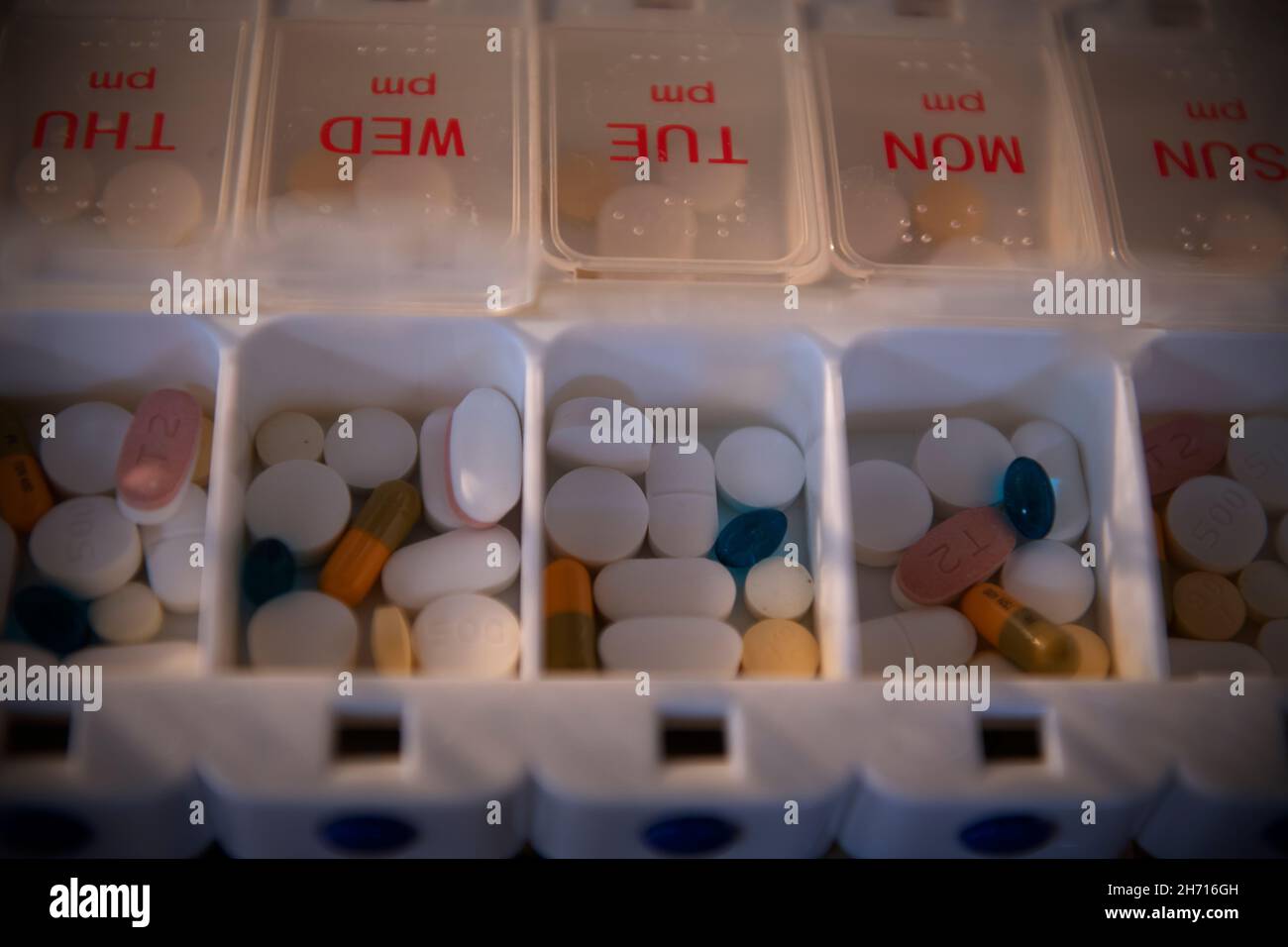Pill Box for daily prescribed drugs used by the photographer. based in ...