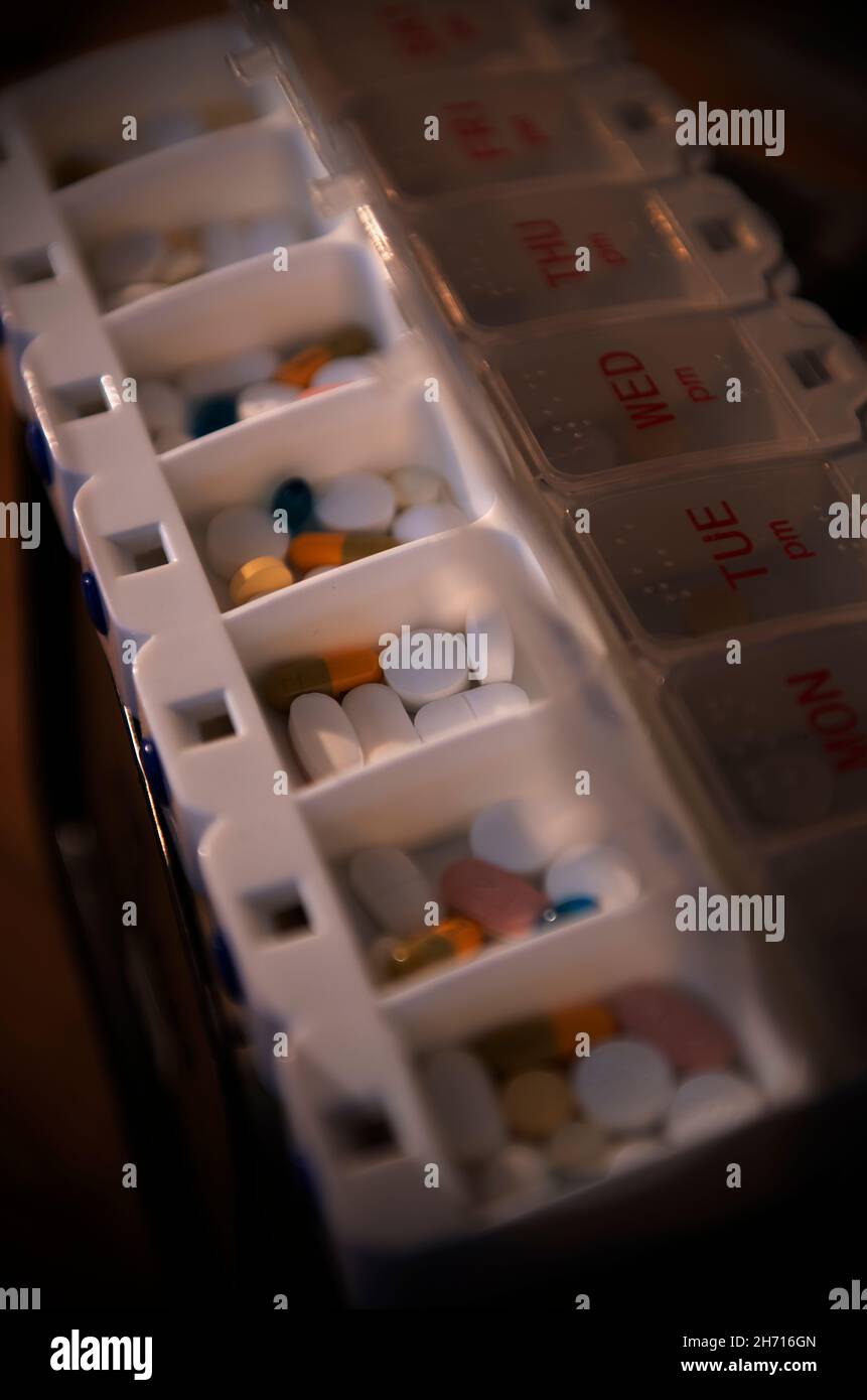 Pill Box for daily prescribed drugs used by the photographer. based in ...
